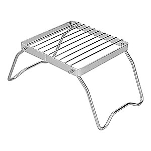 Burner Stand, Portable Stainless Steel Burner Bracket, 6.3inch Foldable Outdoor Gas Stove Pot Rack, Heat Resistance Burner Stove Stand with Storage Bag for Cooking Party Camping Barbecue, Burner