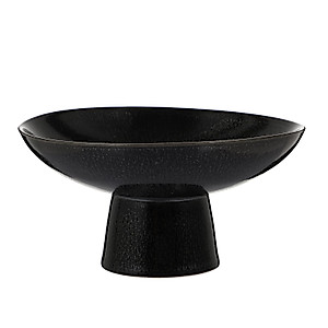 DOITOOL Fruit Bowl for the Counters, Ceramic Fruit Berry Bowl Plate, Decorative Fruit Dish Holder Dessert Display Stand for Kitchen Counter Centerpiece Table Decor Serving Fruit Tray (Black)