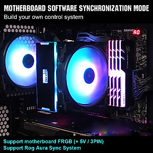 Pccooler 140mm Fan Moonlight Series, PC-M140 RGB LED PWM Fan with Duo-Side Halo - SilentPro 9 Fan Blade - Hydraulic Bearing - High Performance Cooling Computer Case Fan (Compatible PC-3M120 Series)