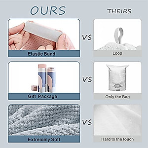 BYCOO Large Microfiber Hair Towel Wrap for Women, Anti Frizz Hair Drying Towel with Elastic Strap, Fast Dry | Super Absorbent | Quick Dry Hair Turban for Wet, Curly, Long & Thick Hair -Blue