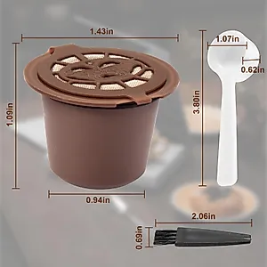 Reusable espresso Capsules Refillable Coffee Pods - Coffee Capsule Filter Compatible With Nespresso Coffee Machines - Replacement for Nespresso Food Grade Coffee Filter Capsule - 6 Pack