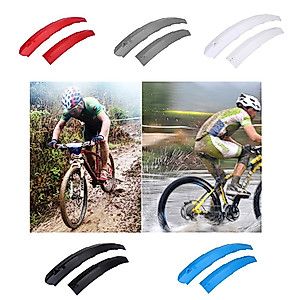 Retractable Bike S Set, Front & Rear Mountain Road Bike Mudguard Tyre Mud Guard with Led Light (Black) Road Bike S 700C 28Mm Front and Rear ycle Splash Guards
