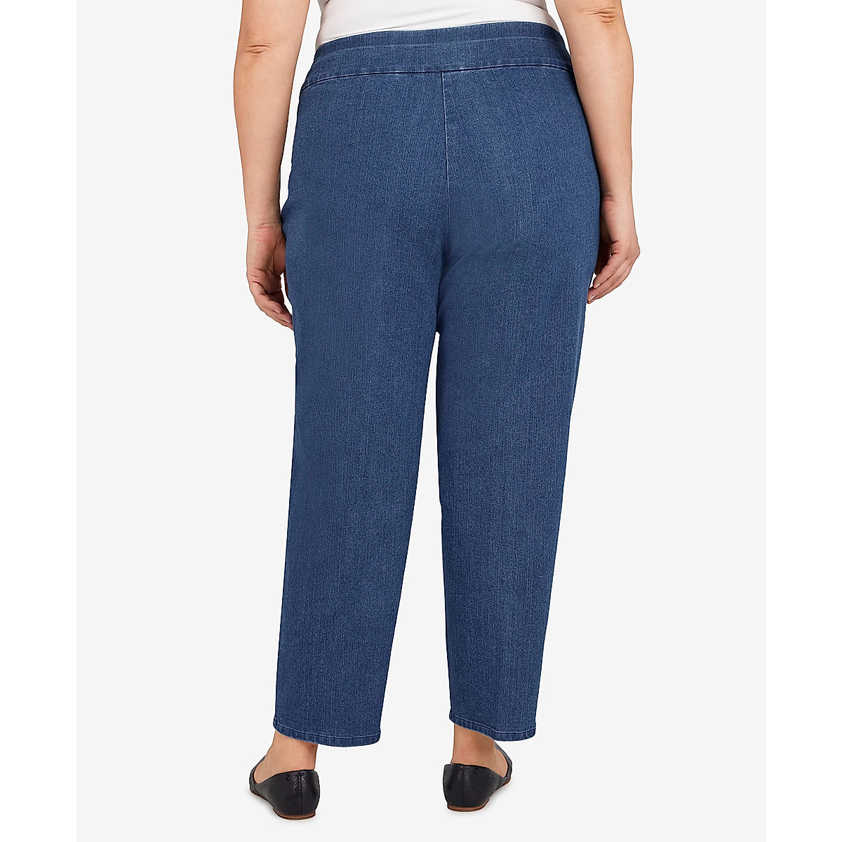 Alfred Dunner Womens Plus-Size Super Stretch Mid-Rise Average Length Pant, Medium Denim, 18W