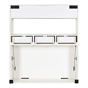 Kate and Laurel Georgie Wall Hanging Desk, 26x6x30, White
