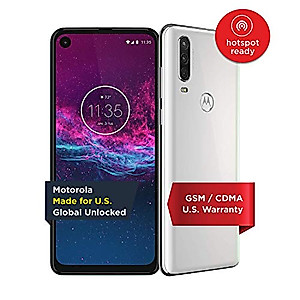 Motorola One Action | Unlocked | Made for US by Motorola | 4/128GB | 16MP Camera | White