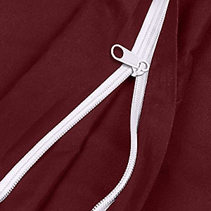 Utopia Bedding Duvet Cover Queen Size Set - 1 Duvet Cover with 2 Pillow Shams - 3 Pieces Comforter Cover with Zipper Closure - Ultra Soft Brushed Microfiber, 90 X 90 Inches (Queen, Burgundy)