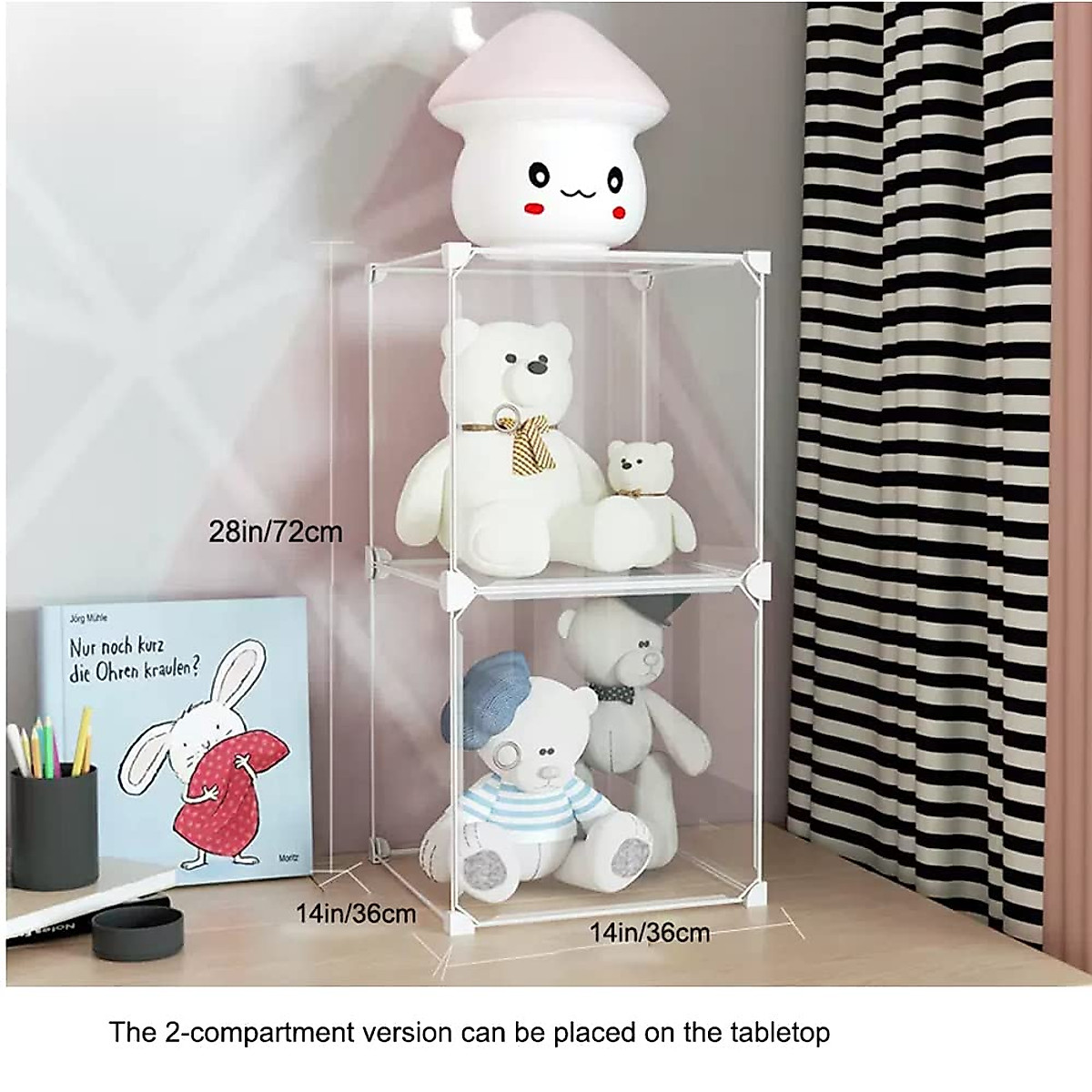 Stuffed Animal Storage,Plush Toy Organizer and Storage, Great Storage for Dolls,Teddies and Figures (14"x14"x28")