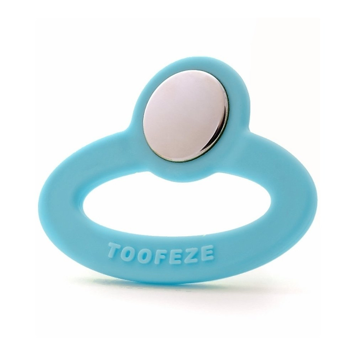 Toofeze Ice Cold Baby Teether Toy – Fast Pain Relief – All Natural Silicone and Stainless – Ages 3 mos+ (Sky Blue)
