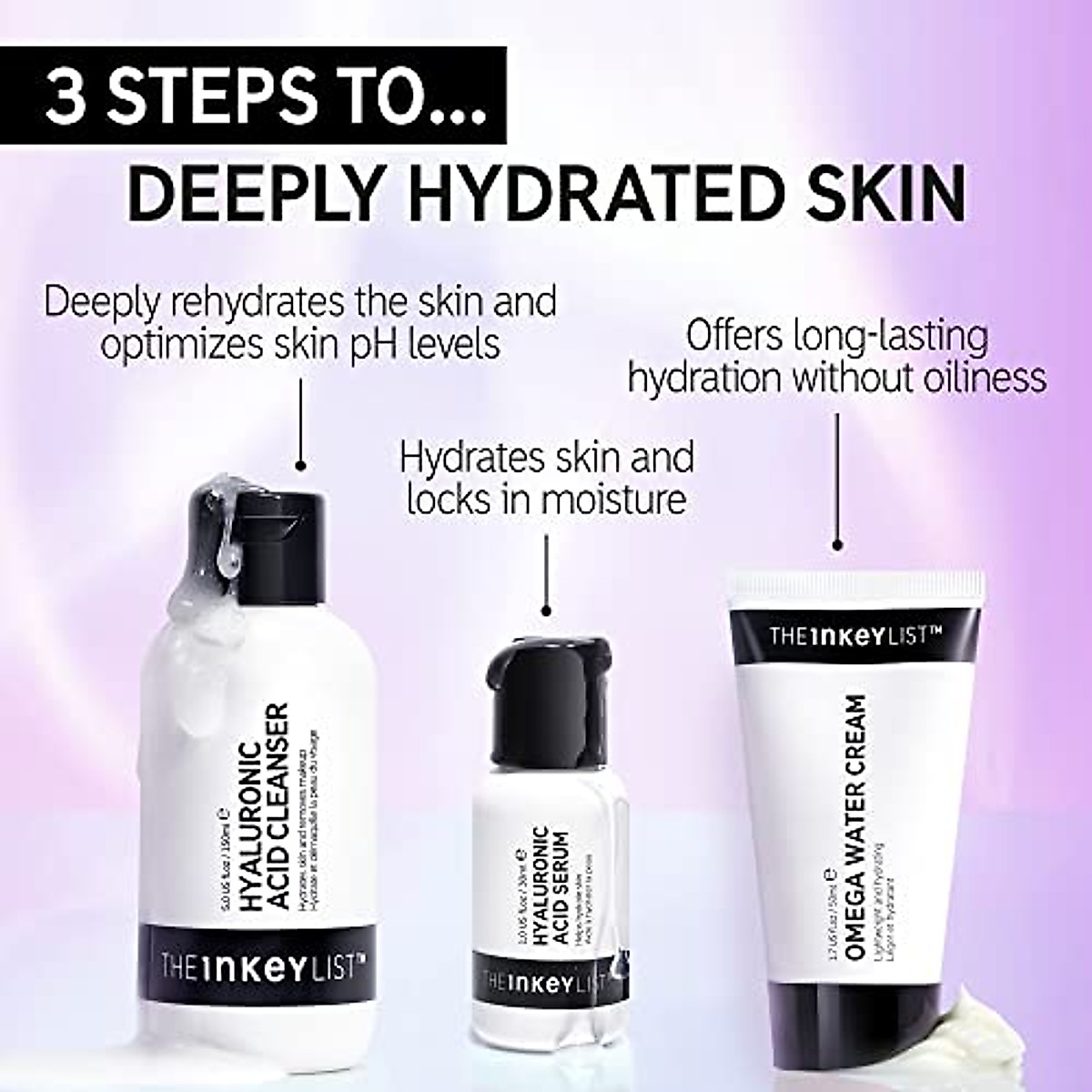 The INKEY List Omega Water Cream Moisturizer, Lightweight Oil-Free Face Moisturizer for Dry Skin, Control Oil Levels and Even Skin Tone, 1.69 fl oz