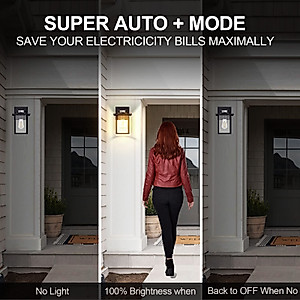 Motion Sensor Outdoor Wall Lights, Dusk to Dawn Exterior Light Fixtures Wall Mount, Front Porch Light with Matte Black Finish, Anti Rust Wall Lamp Wall Lantern, Wall Sconce Lighting for Garage, House