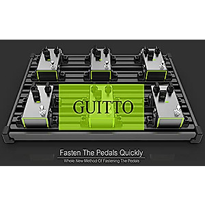 Guitar Pedalboard - Guitto Fixture Blocks Fixed Effects Pedal board Aluminum Alloy Super Light with Carry Bag, No More Velcro (GPB-02 Medium Size: 51.7x33.2cm)