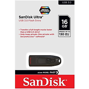 SanDisk 16GB Ultra 130MB/s USB 3.0 Flash Drive SDCZ48-016G Bundle with (1) GoRAM Black Lanyard (16GB, 10 Pack)