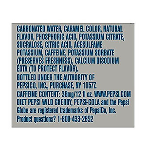 Pepsi Diet Wild Cherry Soda, 12 Ounce (12 Cans)