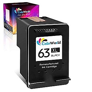 ColoWorld Remanufactured Ink Cartridge Replacement for HP 63XL 63 XL Work with Envy 4520 3634 OfficeJet 3830 3831 5252 4650 5258 5255 DeskJet 3636 3630 1112 1110 3637 3639 Printer (1 Black)