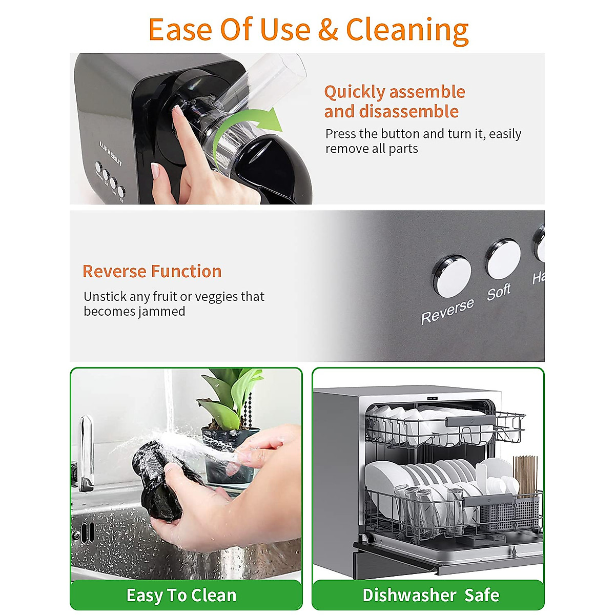 Celery Juicer Machines Easy To Clean,Electric Cold Press Juicer Extractor Leafy Greens Wheatgrass Beet,Quiet Vegetables and Fruits Juicer 250W Motor,Reverse Function,Low Speed,BPA Free,Dishwasher Safe