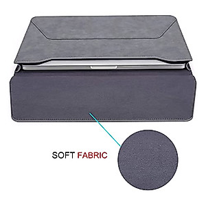MOSISO Laptop Sleeve Compatible with MacBook Air/Pro, 13-13.3 inch Notebook,Compatible with MacBook Pro 14 inch 2023-2021 M2 A2779 A2442 M1, PU Leather Ultra Slim Flap Style Protective Case,Space Gray