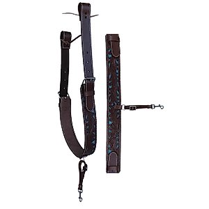 CHALLENGER Horse Western Floral Tooled Leather Rear Flank Saddle Cinch w/Billets 9778BR