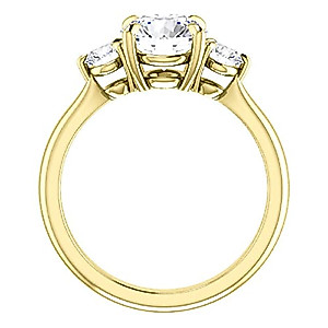 14K Gold 3 CT Round Cut VVS1 Colorless Moissanite Engagement Ring for Woman Bridal Set Handmade Diamond Wedding, Anniversary Rings for Gift (4)