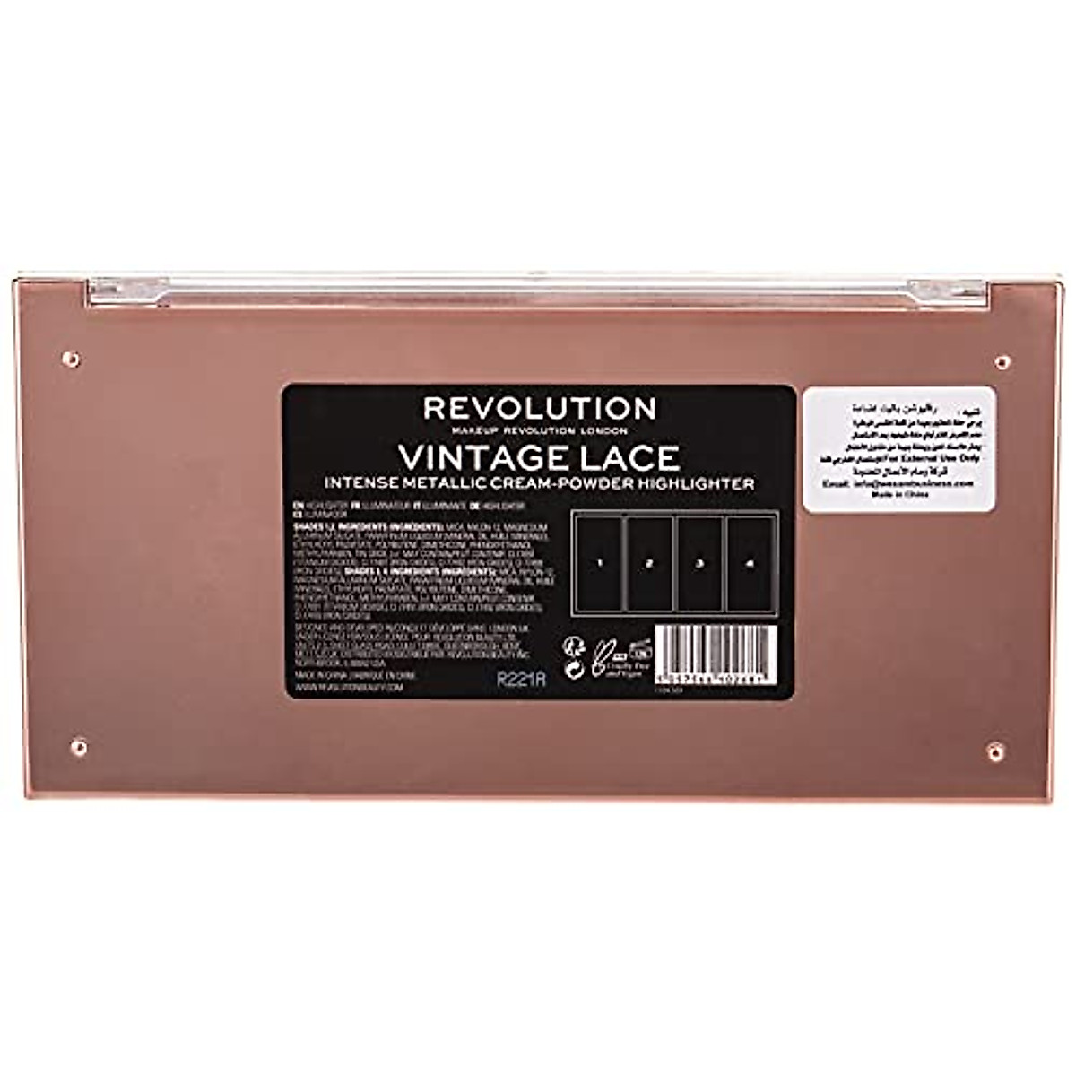 Makeup Revolution, Highlighter Palette, Face Highlighter, Vintage Lace, 20g