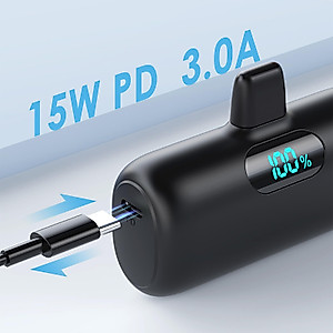 Feob [2 Pack]Small Portable Charger for iPhone,Upgraded 5000mAh PD Fast Charging Power Bank,Mini Phone Battery Pack Compatible with iPhone 14/14 Pro Max/13/13 Pro/12 Pro/11/XR- Black+Black (‎‎HX45X2)