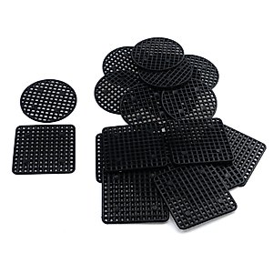 Risbay Flower Pot Hole Mesh Pad,40Pcs 2.17" Black Plastic Square/Round Flower Pot Hole Mesh Mat Plant Drainage Screens Gasket