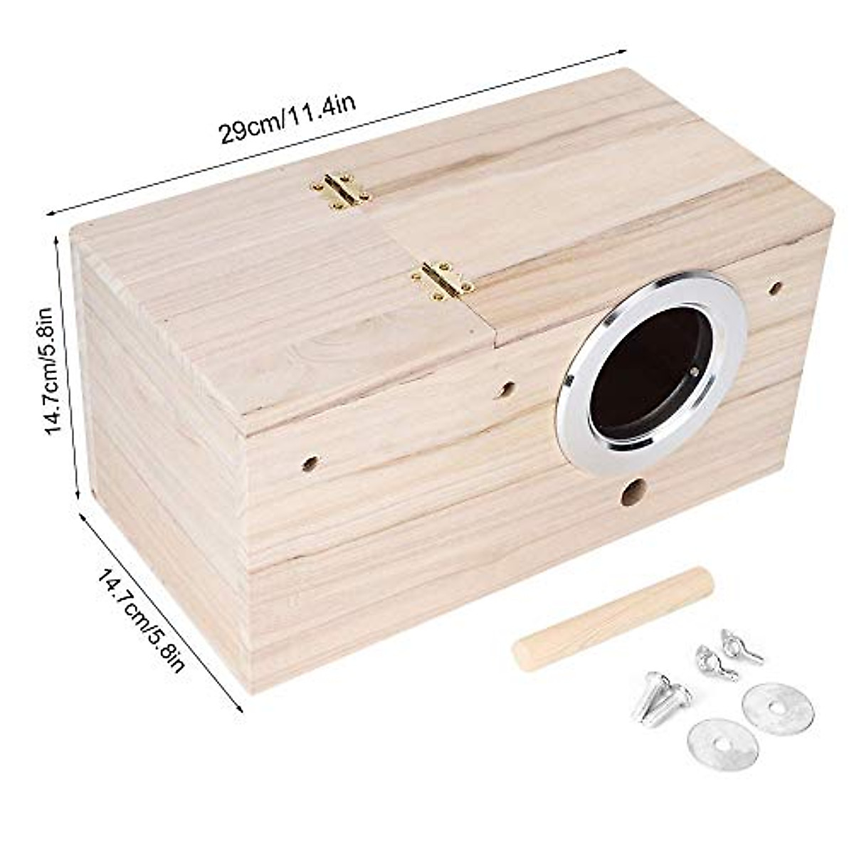 Wooden Birds House, Durable Birds Nest Box Cockatiels Bird Breeding Box House Decoration, 29 x 14.7 x 14.7cm / 11.4 x 5.8 x 5.8in