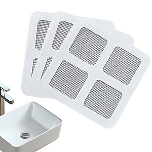 Shower Drain Sticker - Hair Guard Sewer, Floor Drain Mesh | 3 Bathtub Strainer Hair Catcher Patches, Disposablle Prevent Clogged Drains Filter Screen, Kitchen Sink Strainer Stopper for Trash