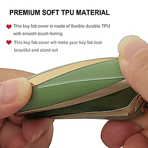 Key Fob Cover for Hyundai with Keychain Soft TPU Car Key Case Cover Compatible with Hyundai Sonata Santa fe Tucson (Green)