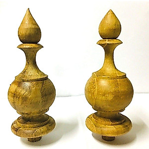 Sittikatechai 4” High 1 6/8” Dia. Teak Wooden Round Finial Replacement for Bed Post Clock Furniture Décor