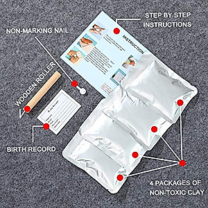 Baby Handprint Footprint Makers Keepsake Kit - Personalized Clay Baby Hand and Foot Print Keepsake Baby Gift for Newborn, Boy, Girl - Baby Photo Farm Print Kit, Baby Registry Keepsake Gift