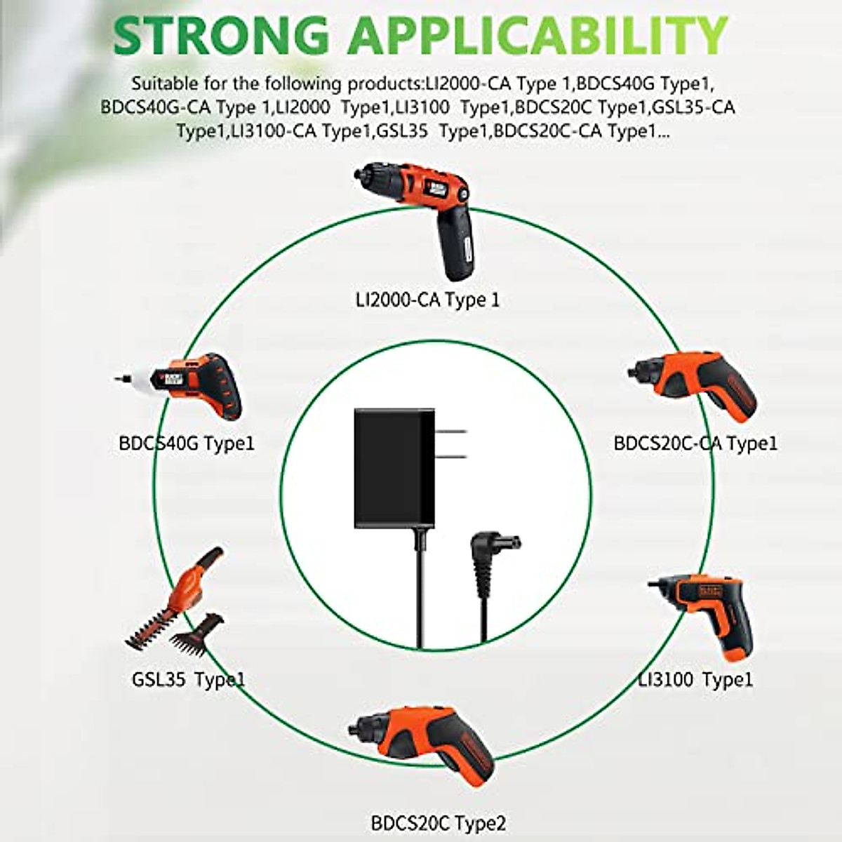 Czepa 9V Charger Compatible with Black and Decker Screwdriver LI2000 LI3100 Cordless Drill Replacement Original Part Number 90593303 & 90593303-01