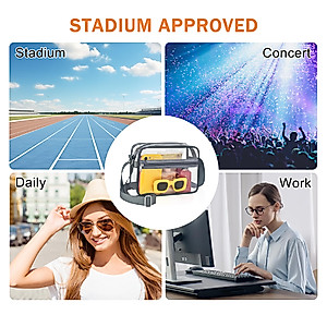 MAY TREE Clear Bag for Stadium Events Clear Messenger Bag Suitable for Concert and Sports Events, Grey-Large