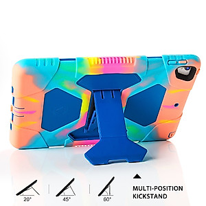 iPad Air 10.5" 2019/iPad Pro 10.5 2017 Case ACEGUARDER Ultra Protective Rugged Cover with Kickstand for Kids Shockproof Impact Resistant - Icecream/Blue