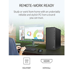 HP Desktop PC, Intel Pentium Gold G6400 Processor, 8 GB of RAM, 256 GB SSD Storage, Windows 10 Home, High-Speed Performance Computer, 8 USB Ports, Business, Study, Videos, & Gaming (M01-F1014, 2020)