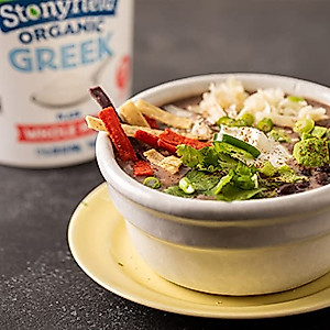 Stonyfield Organic Greek Whole Milk Yogurt, Plain, High in Protein (16g), Multiserving Snack & Cooking Substitute, 30 Oz