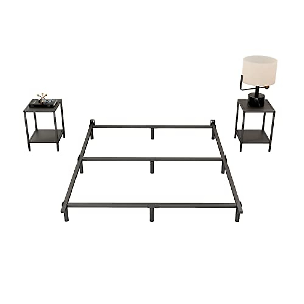 Kujielan Structurally Stable Black Bed Frame - 7 Inch Metal Bed Frame with Easy Disassembly and Long Life, King Size Bed Frame with 9 Legs for Support Without Taking Up Space and Easy to Move King