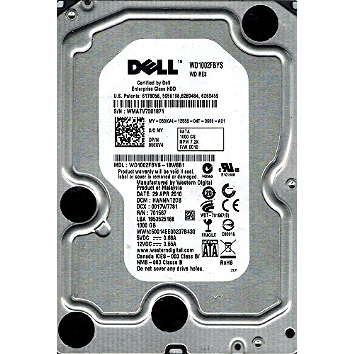 Western Digital WD1002FBYS-18W8B1 1TB DCM: HANNNT2CB