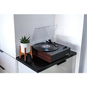 Victrola Eastwood Signature 3-Speed Bluetooth Turntable with Built-in Speakers and Dust Cover | Upgraded Turntable Audio Sound | Espresso (VTA-73-ESP)
