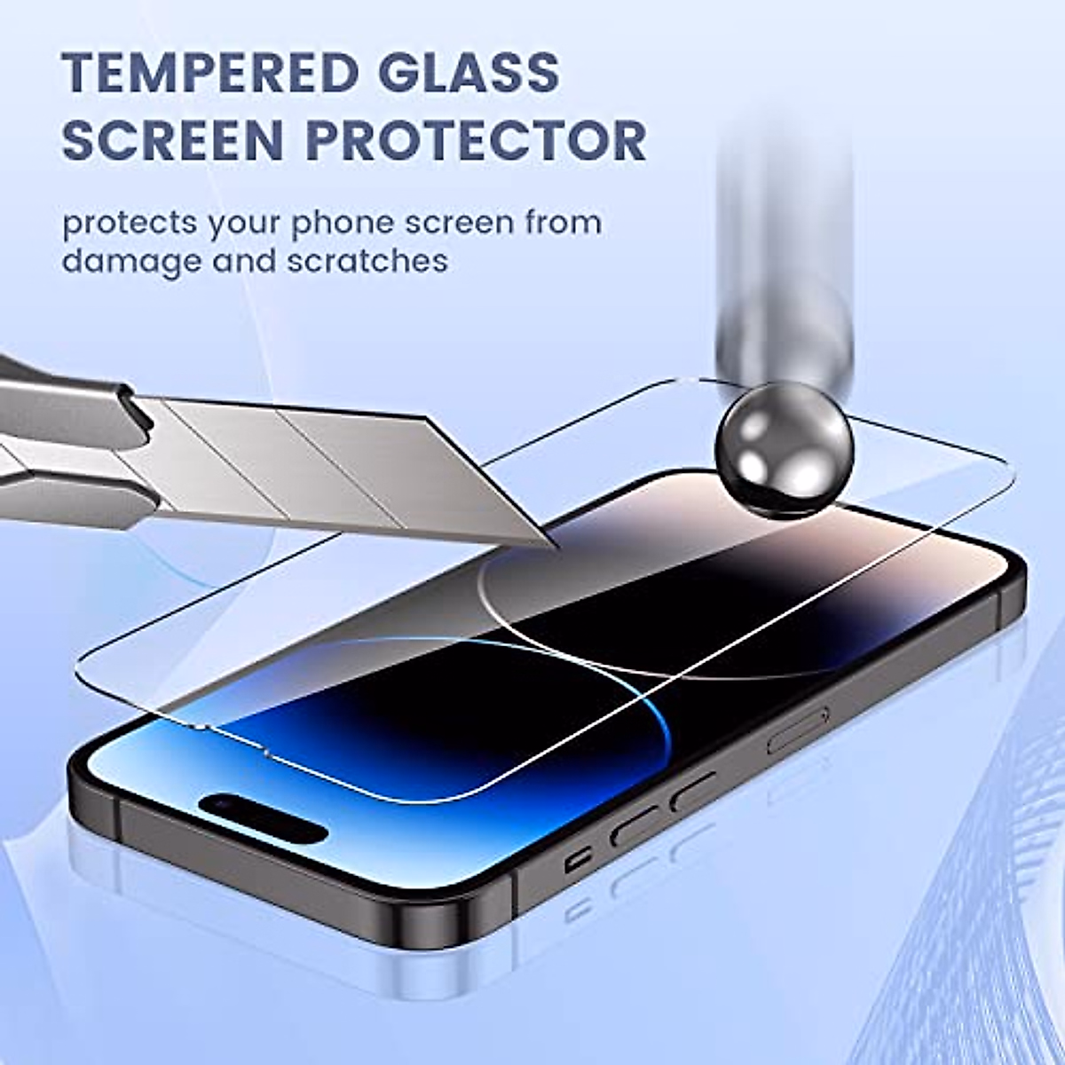 Maxdara [6 in 1] for iPhone 14 Pro Max Screen Protector, 2 Pack iPhone 14 Pro Max Back Screen Protector with 2 Pack Camera Lens Protector and Front Screen Protector Glass, 9H Hardness, Ultra HD