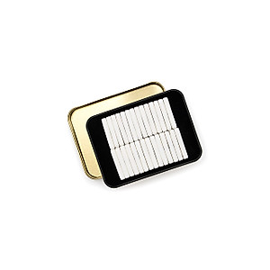 Iron & Glory | Dominoes Set | Travel Games for Adults | Mini Dominoes Set with Metal Tin Case | Family Games for Game Night | 28 Numeral Dominos & Board Game Essentials | Domino Gifts | White