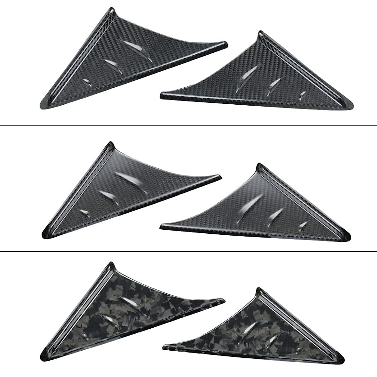 JSWAN Carbon Fiber A Pillar Rearview Mirror Panel Trim Cover for GR Supra A90 2019-2023 Side Window A-Pillar Triangle Cover (Bright Black)