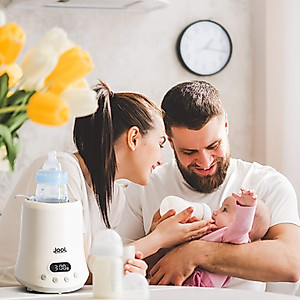Baby Bottle Warmer - Quick Heating & Keep Warm Mode, Digital Display, Time Chart on Warmer, Heats Milk, Breast Milk, Formula, Juice, Fits Most Standard Bottles - Jool Baby