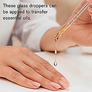 PrettyCare Eye Dropper 4 Pcs, Glass Eye Dropper for 30 ml Essential Oils Bottles Round Tip Measured Medicine Droppers Calibrated 1 ml Capacity