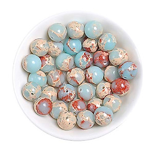 4mm Natural Blue Snakeskin Gemstone Round Loose Beads Crystal Stone Bracelet Necklace Accessories Crafts for Jewelry Making DIY,1 Strand 15"