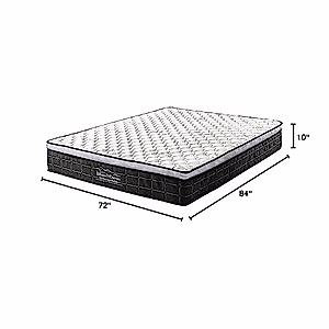 Swiss Ortho Sleep, 10" Inch Memory Foam and Innerspring Hybrid Medium-Firm Plush Mattress/Bed-in-a-Box/Pressure Relieving Bliss, California King White