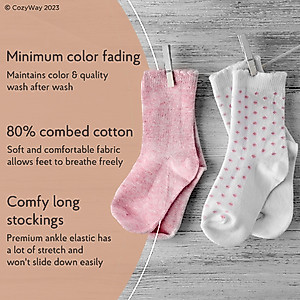 CozyWay Baby Knee High Socks For Baby Girls Infant 0-6 Months 3-3 Pack
