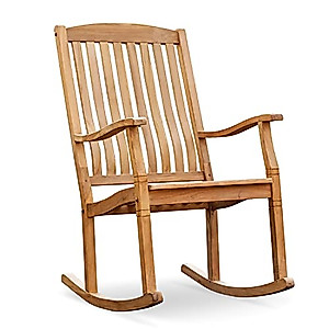 Cambridge Casual Wooden Arie Patio Porch Rocking Chair for Outdoor, Single Item/Natural Teak