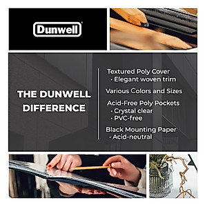 Dunwell Art Portfolio 9x12 Folder - (Blue) with Black Mounting Paper, Portfolio Folder for Artwork, 9 x 12 Art Folder, 24 Pockets Display 48 Pages, Portfolio Binder, Portfolio Book, Art Binder