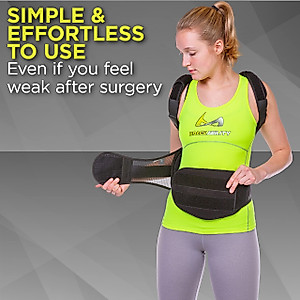 BraceAbility TLSO Full-Body Back Brace Support - Hard Turtle Shell Jacket for Thoracic Kyphosis, Parkinson's Disease, Fractured Spine, Scoliosis, Postural Correction, Post-Surgery Recovery (Large)