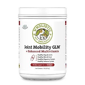 Wholistic Pet Organics - Dog Joint Supplement: Joint Mobility with Green Lipped Mussel - 1 Lb - Dogs Hip and Joint Support Supplement - Glucosamine Chondroitin for Dogs with MSM, Vitamins & Minerals